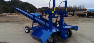Double Vertical Splitter with Conveyor | Powersplit International Inc.