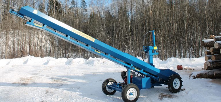 Single Vertical Wood Splitter with Conveyor | Power Split International